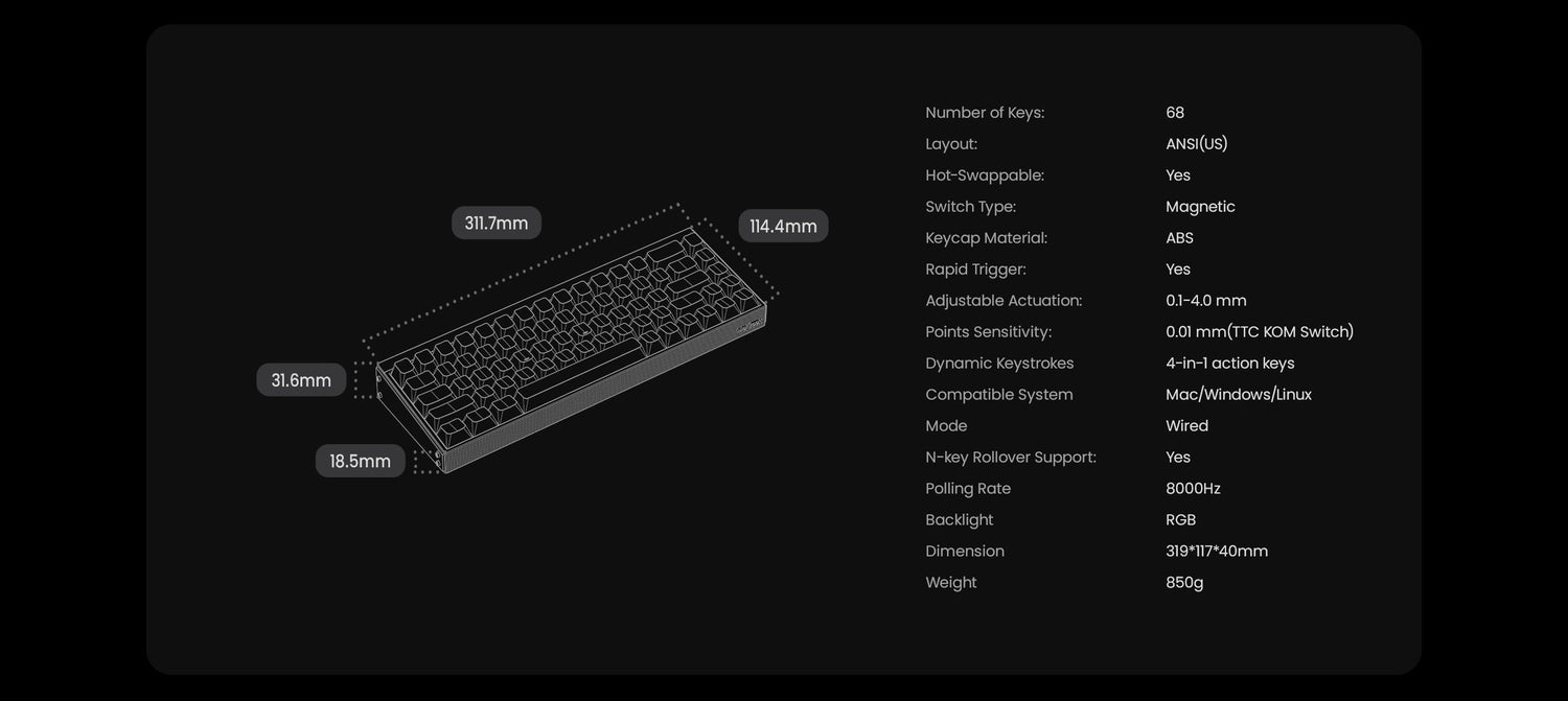 MelGeek MADE68 Pro Hall Effect Gaming Keyboard – MelGeek